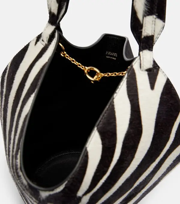 Khaite Lotus Mini Calf Hair And Suede Tote - Black