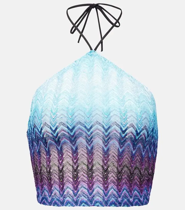 Missoni Halterneck Crop Top - Blue