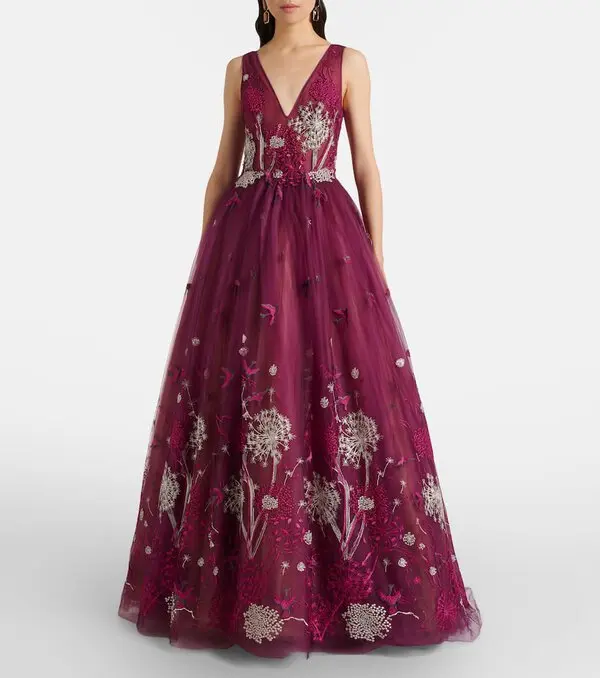 Costarellos Embellished Gown