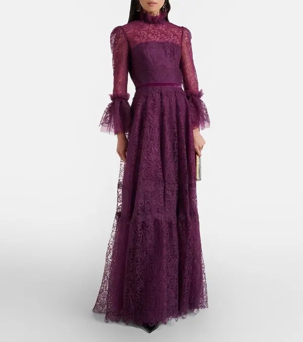 Costarellos Lace Gown