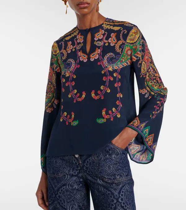 Etro Paisley Printed Silk Blouse - Multicoloured