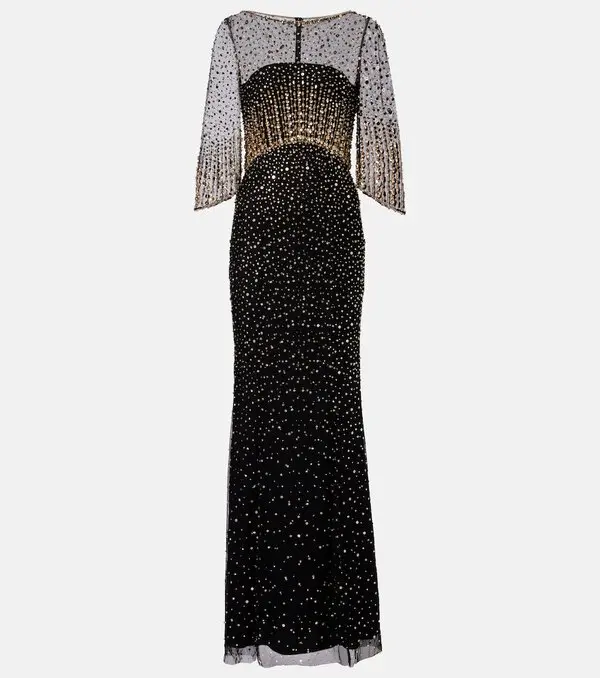 Jenny Packham Kiya Embellished Gown - Black