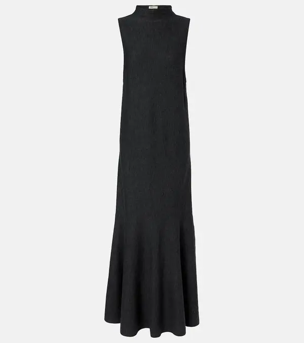 Khaite Margo Wool Maxi Dress - Grey