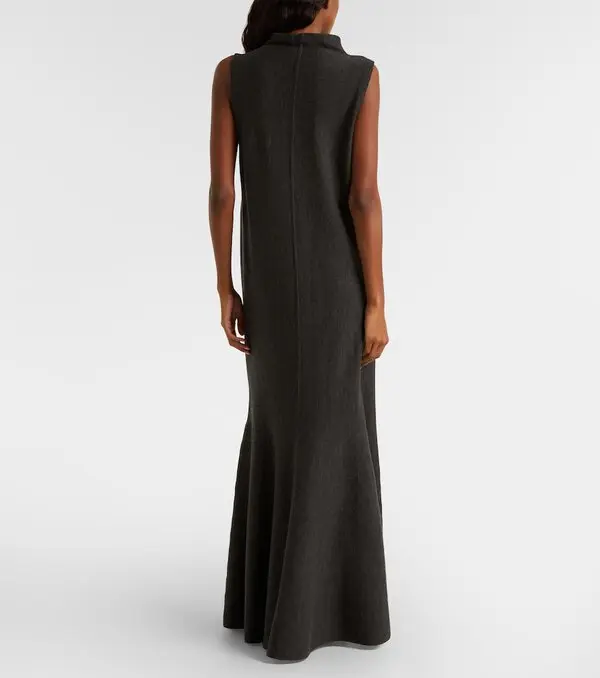 Khaite Margo Wool Maxi Dress - Grey