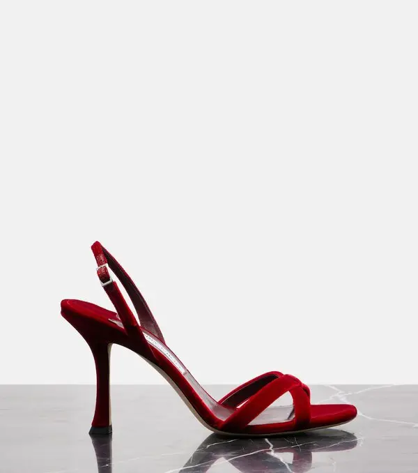 JIMMY CHOO Elsy 90 Velvet Sandals