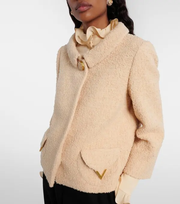 Valentino Garavani Embellished Wool-blend Tweed Jacket