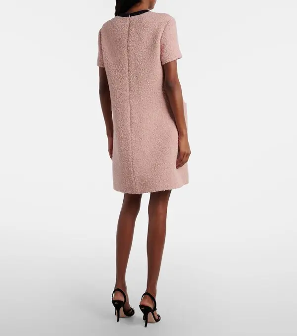 Valentino Garavani Vgold Wool-blend Tweed Minidress - Pink