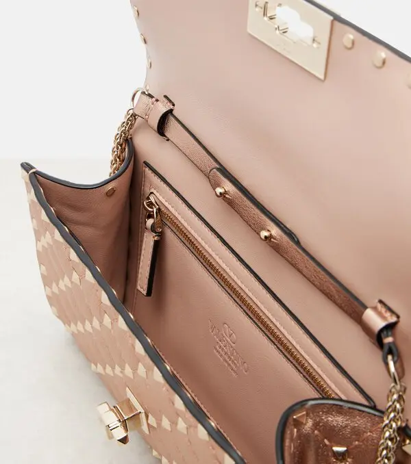 Valentino Garavani Rockstud Spike Leather Shoulder Bag - Pink