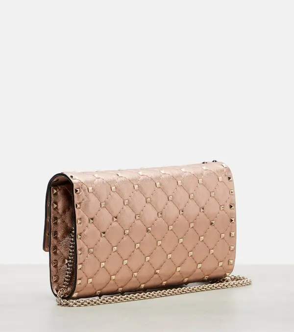 Valentino Garavani Rockstud Spike Leather Shoulder Bag - Pink