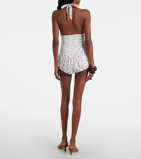 Posse Edie Polka-dot Shorts - White