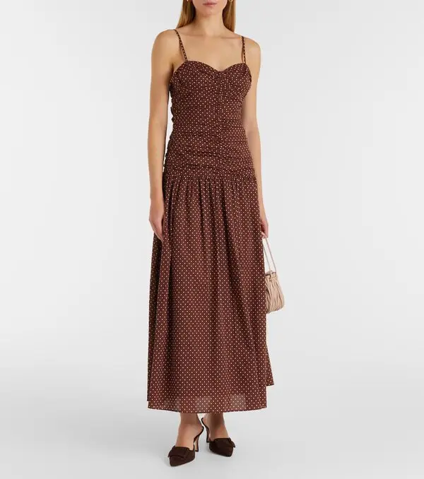 Posse Edie Polka-dot Maxi Dress