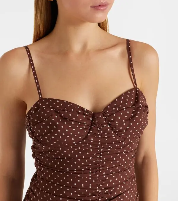 posse brown polka dot dress Evie Mini Dress, Chocolate Vanilla Polka Dot – Soho Boutique main image 0