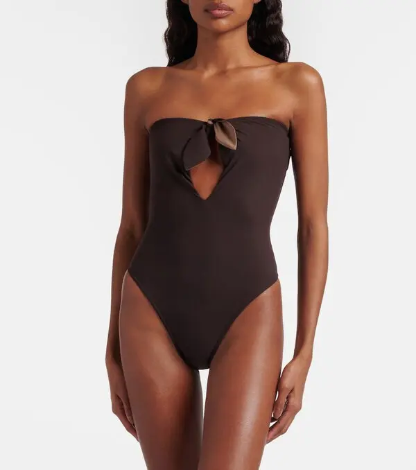 Saint Laurent Cutout Swimsuit - Brown