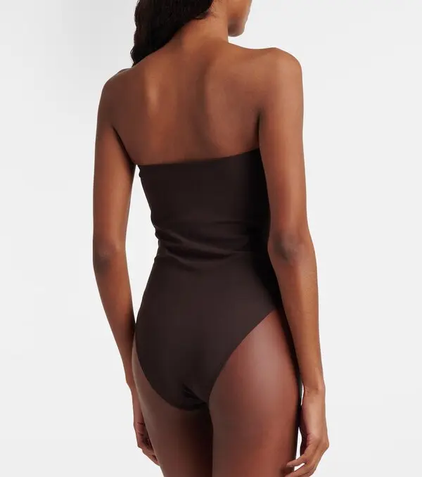 Saint Laurent Cutout Swimsuit - Brown