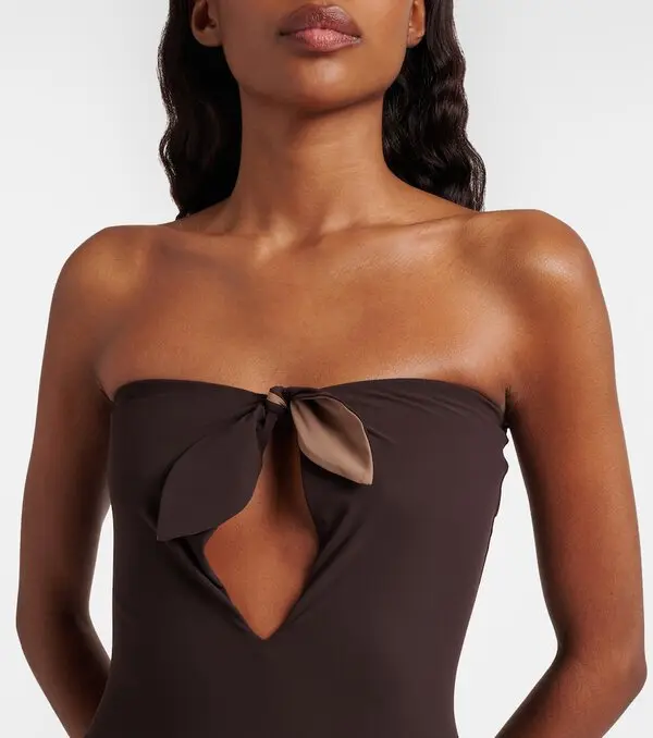 Saint Laurent Cutout Swimsuit - Brown