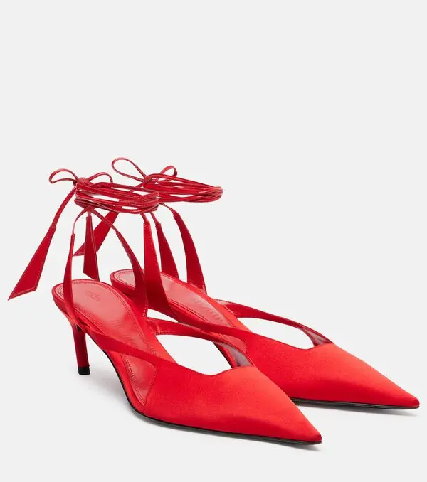 Attico Satin Pumps - Red