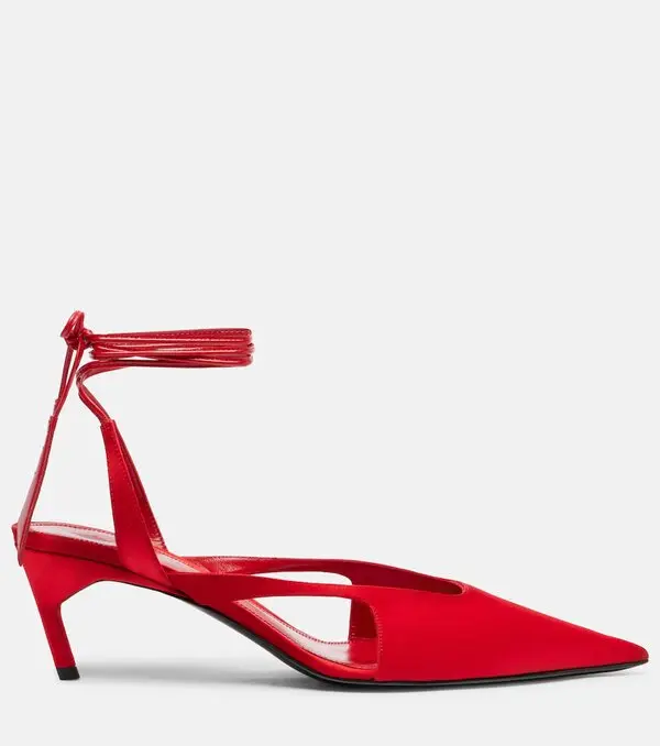 Attico Satin Pumps - Red