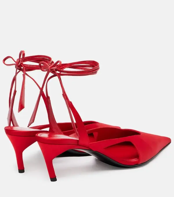 Attico Satin Pumps - Red