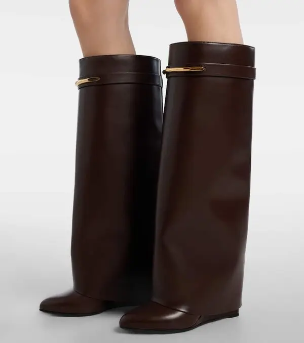Givenchy Shark 95 Leather Knee-high Boots