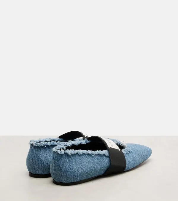 Givenchy Sliced Square Denim Ballet Flats