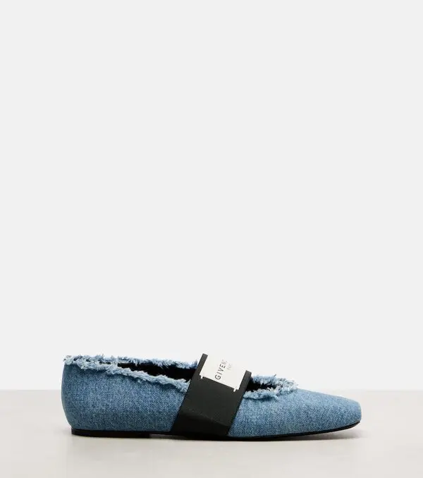 Givenchy Sliced Square Denim Ballet Flats