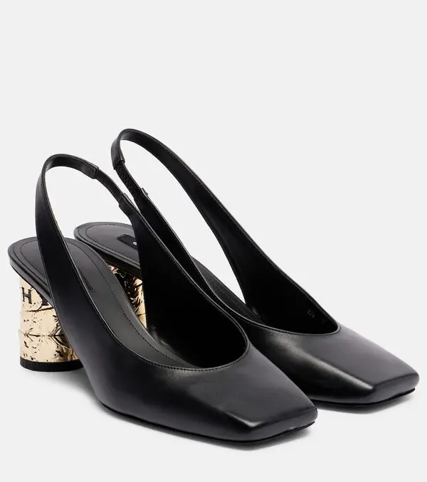 Givenchy Tape 65 Leather Slingback Pumps - Black