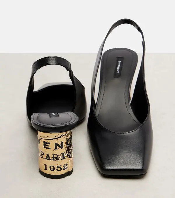 Givenchy Tape 65 Leather Slingback Pumps - Black