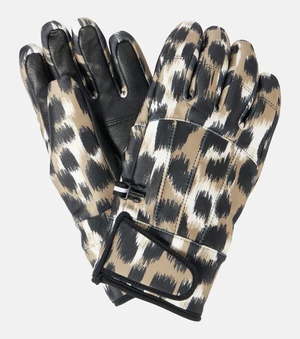 Fusalp Glacier Leather-trimmed Ski Gloves - Multicoloured