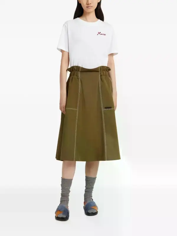 Marni Midi Skirt With Contrast Stitching