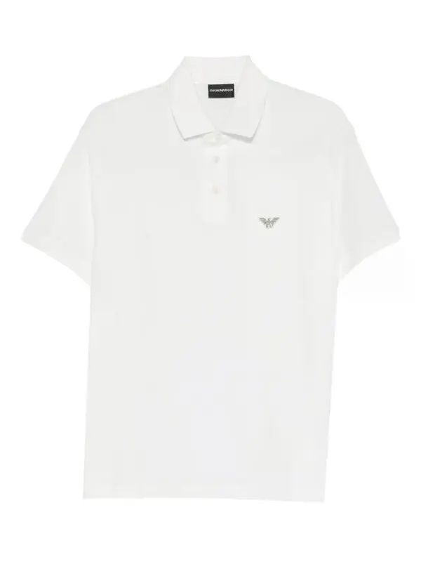 Emporio Armani Logo-embroidered Polo Shirt - White