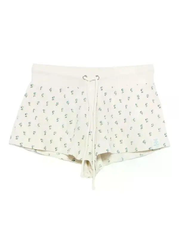 Frankies Bikinis Thermal Floral-print Shorts - Neutrals