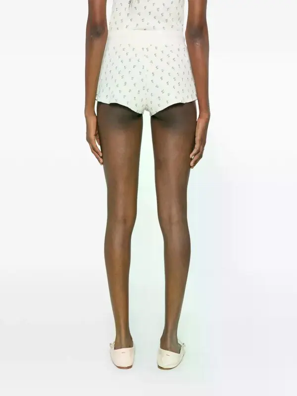 Frankies Bikinis Thermal Floral-print Shorts - Neutrals