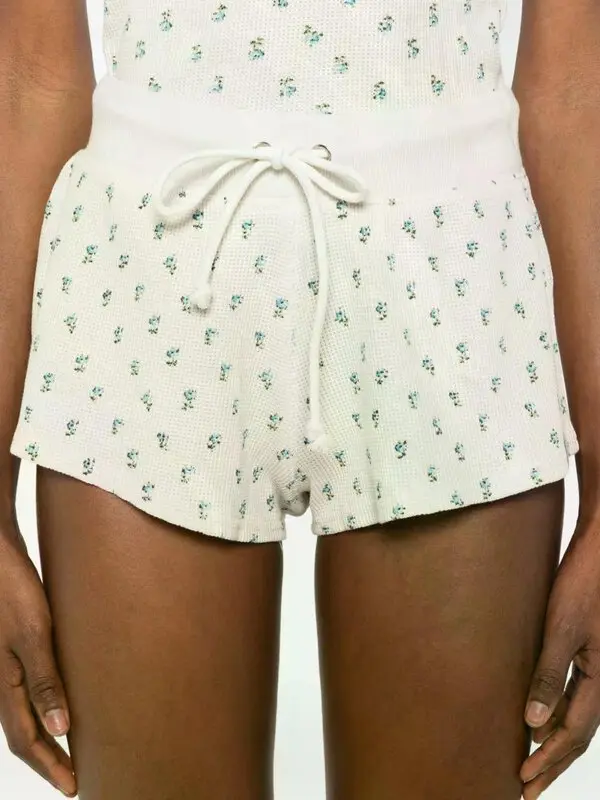 Frankies Bikinis Thermal Floral-print Shorts - Neutrals