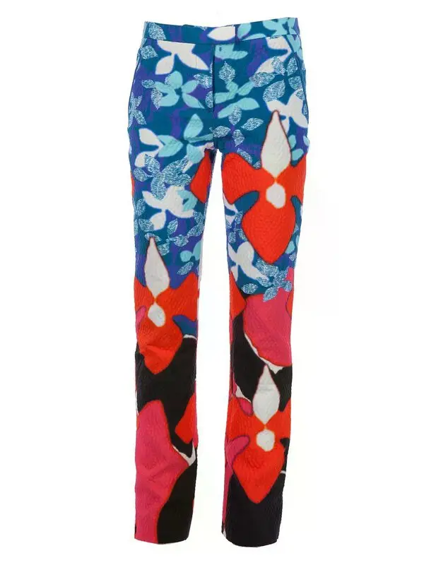 PETER PILOTTO Printed Straight Leg Trousers - Red