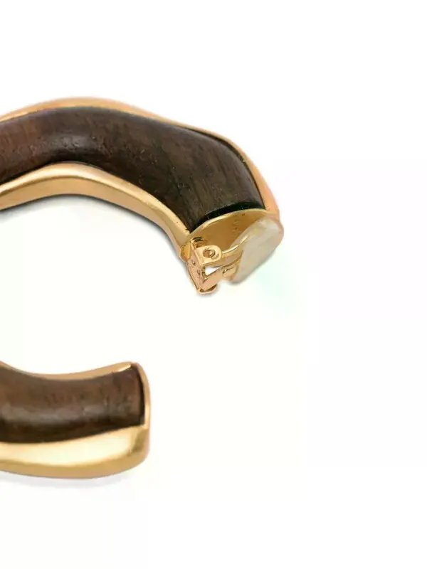 Cult Gaia Madeira Hoop Clip-on Earrings - Brown