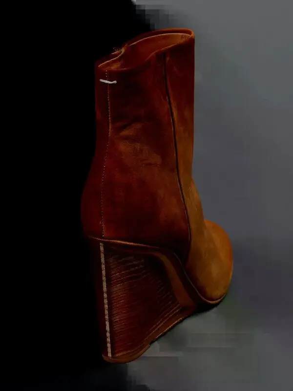 MAISON MARGIELA Suede Wedge Ankle Boots
