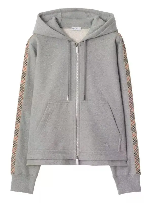 Burberry Check Tape Zip-up Hoodie