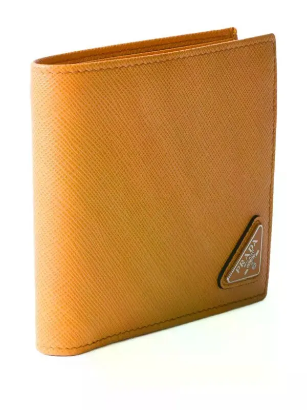 Prada Triangle-logo Saffiano Leather Wallet - Orange