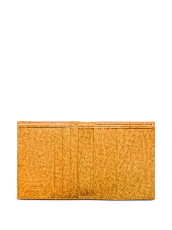 Prada Triangle-logo Saffiano Leather Wallet - Orange