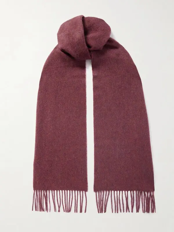 Johnstons Of Elgin Fringed Cashmere Scarf - Red