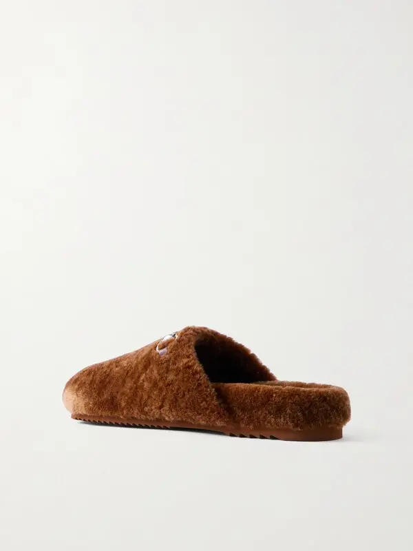Gucci Horsebit-detailed Shearling Slides