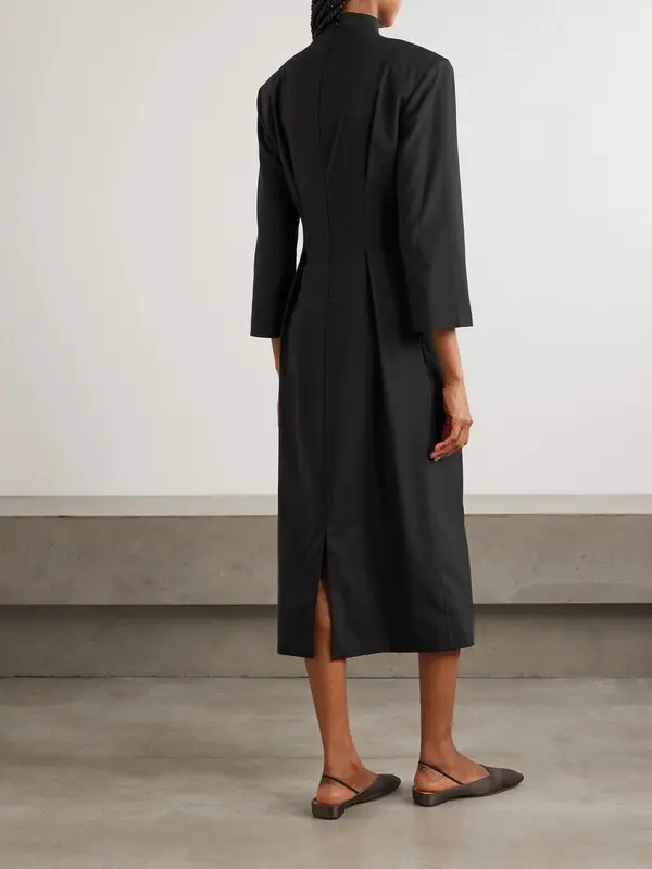 Calvin Klein Addison Wool And Silk-blend Turtleneck Midi Dress
