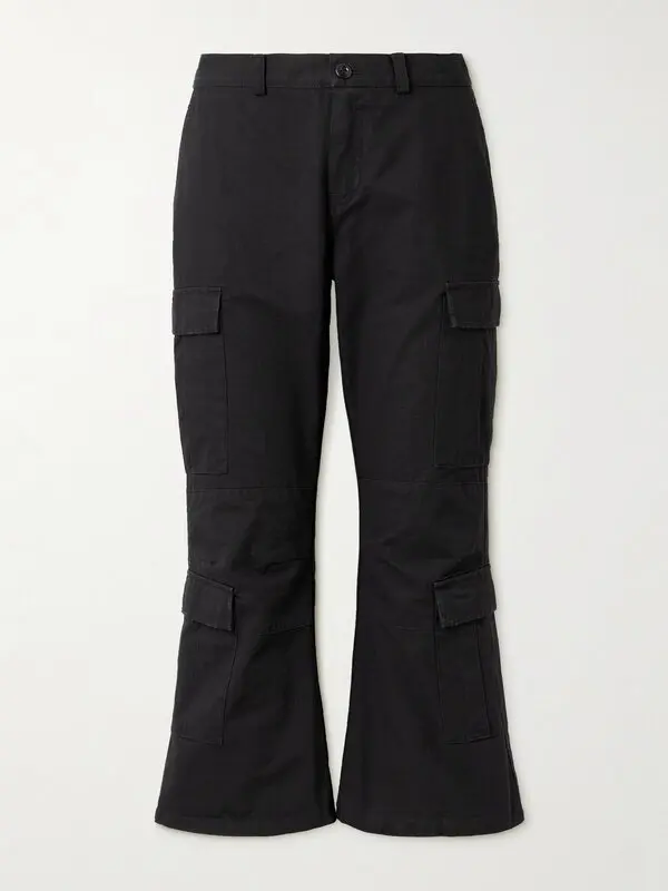 Balenciaga Cropped Flared Cargo Pants - Black