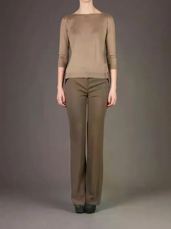 Giles Flared Trousers - Brown