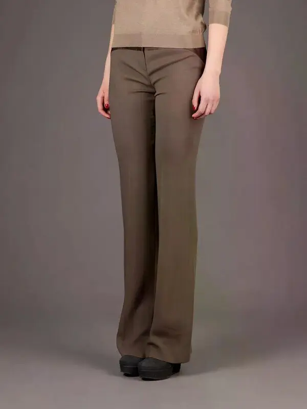 Giles Flared Trousers - Brown