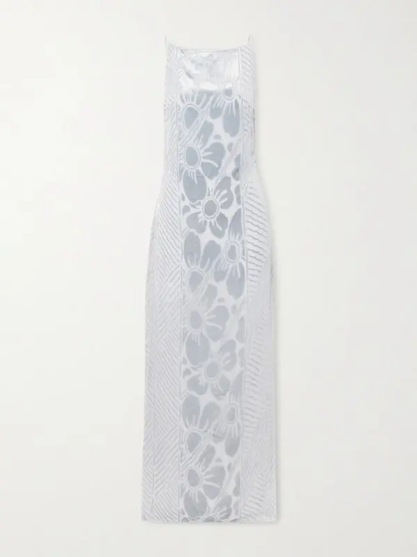 SIR. Ventura Open-back Floral Devoré-velvet Gown