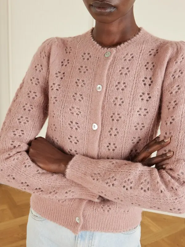 DÔEN Emery Pointelle-knit Cardigan