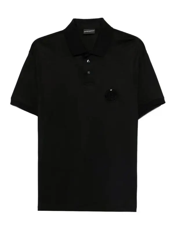 Emporio Armani Logo-patch Polo Shirt - Black