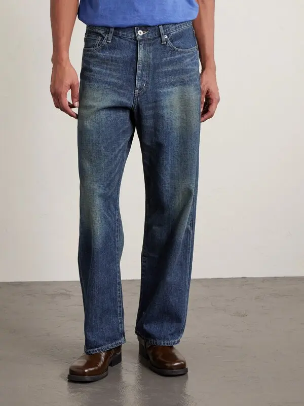 NEIGHBORHOOD Wide-leg Selvedge Denim Jeans - Blue