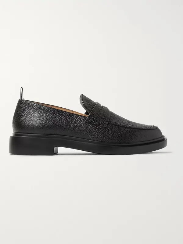 Thom Browne Pebble-grain Leather Penny Loafers